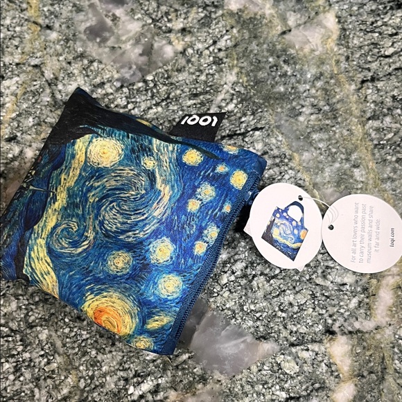 Loqi | Bags | Loq Starry Night Tote Bag Blue And Yellow | Poshmark